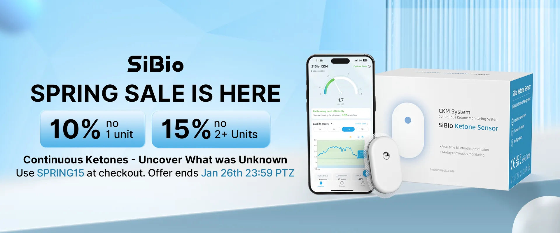 SiBio KS1 Continuous Ketone Monitoring System (CKM)