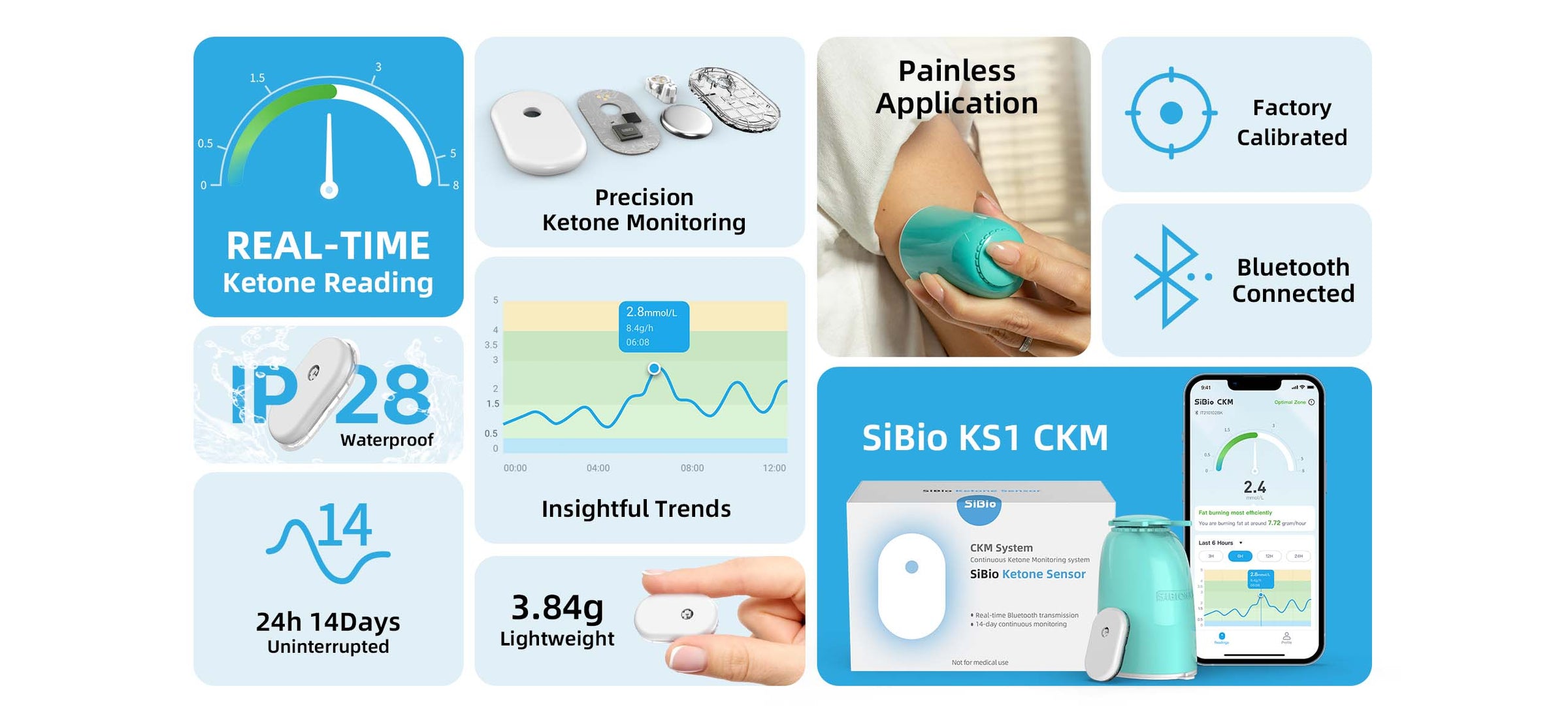 SiBio KS1 Continuous Ketone Monitoring System (CKM)